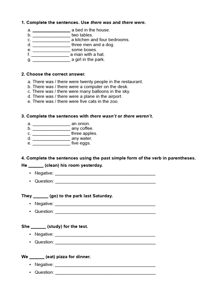 T2. 2. There Was - Were + Past Simple | PDF