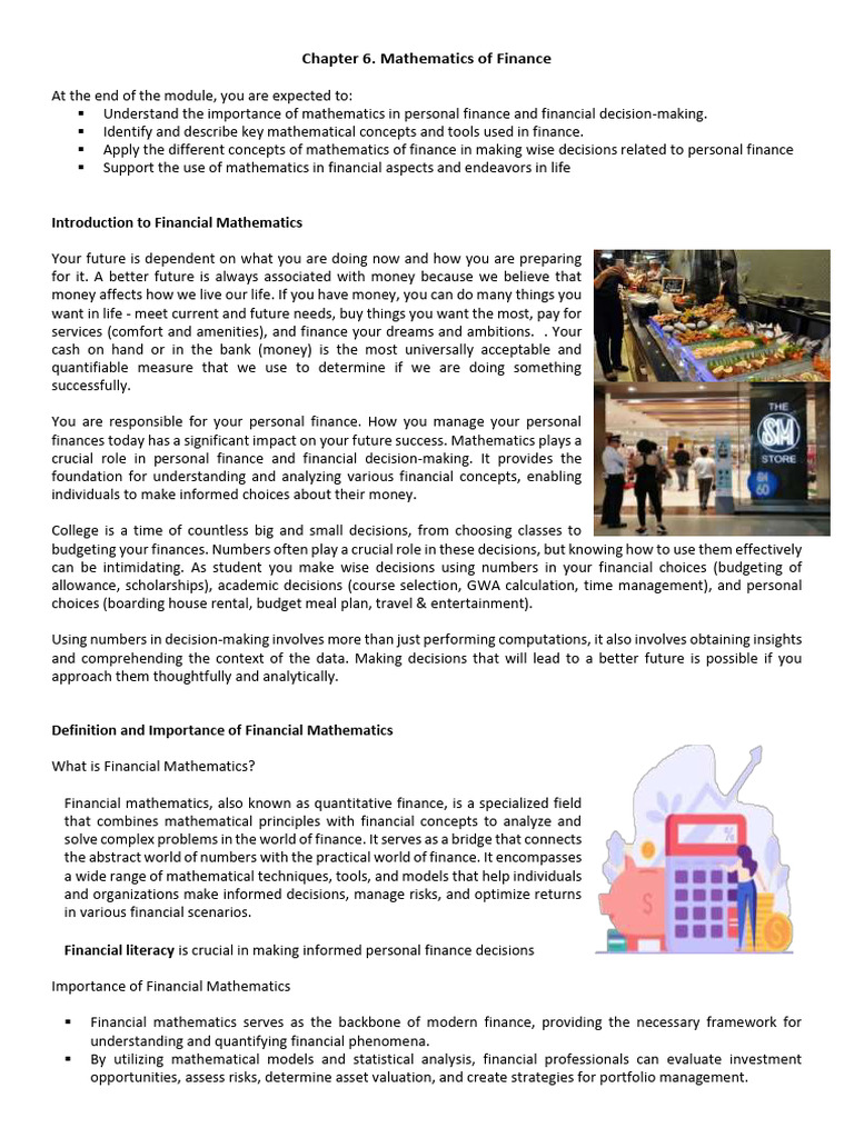 Chapter 6. Mathematics of Finance | PDF | Loans | Interest