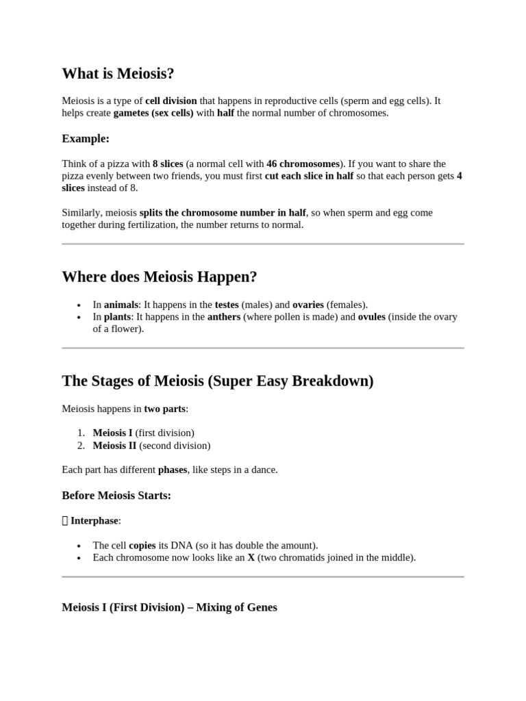 Understanding Meiosis: Key Concepts and Stages | PDF | Meiosis | Chromosome