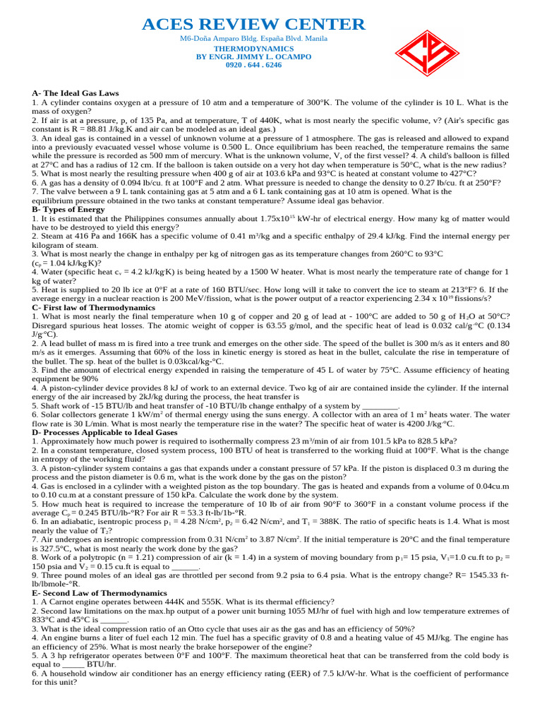 Thermo | PDF | Heat | Enthalpy