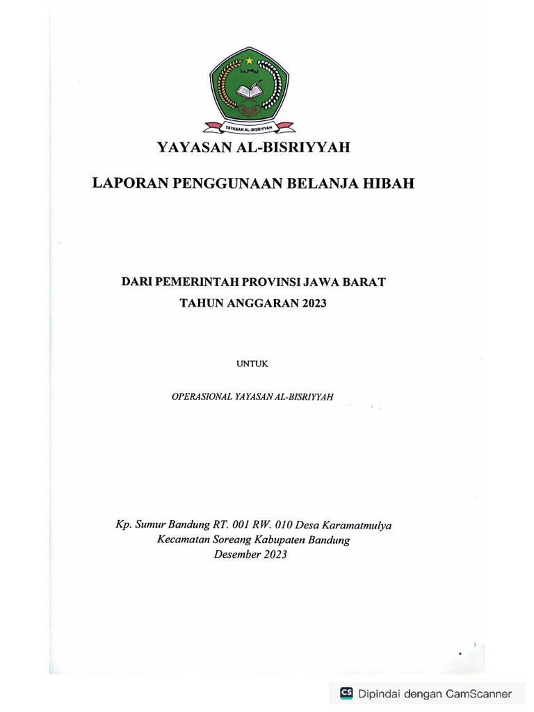 Contoh lpj | PDF