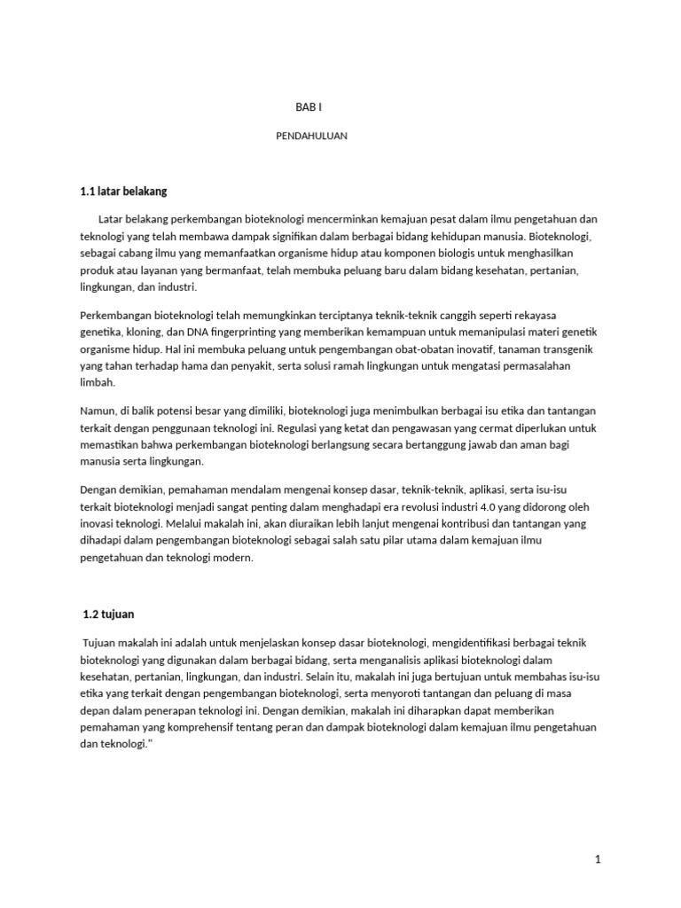 Bab I: 1.1 Latar Belakang | PDF