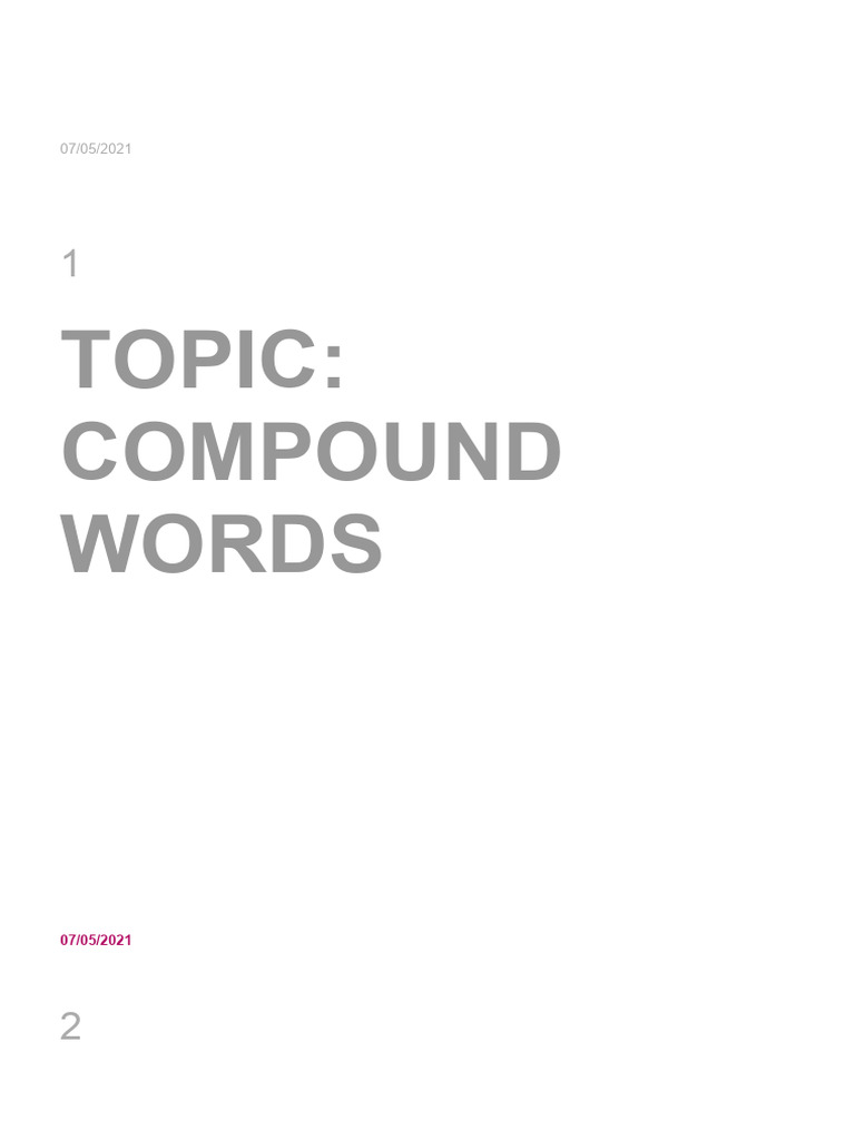 Compound Words | PDF