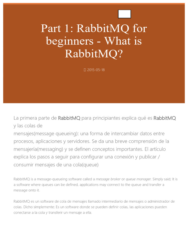 Introducción a RabbitMQ para Principiantes | PDF | Arquitectura de ...