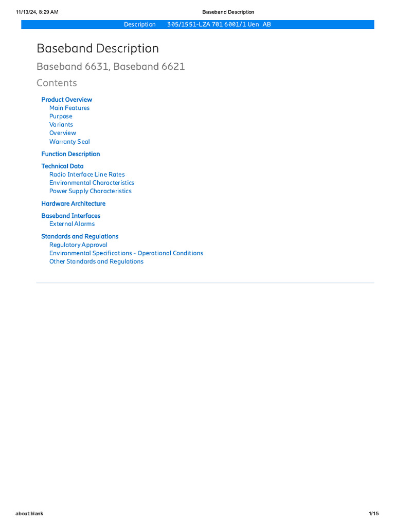 Baseband Description | PDF