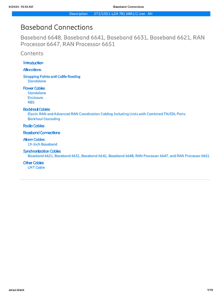 Baseband Connections | PDF