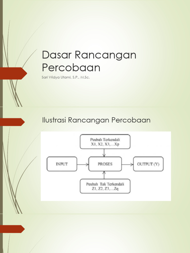 Dasar Rancangan Percobaan | PDF
