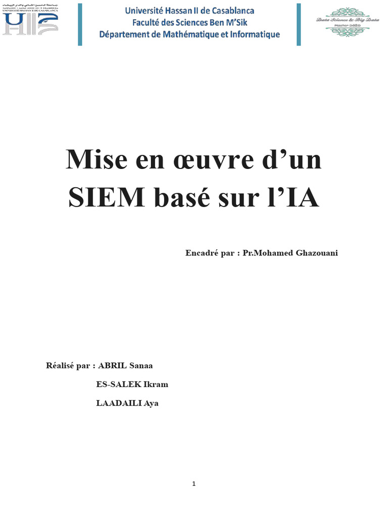 Rapport Siem1 | PDF | Intelligence artificielle | Intelligence (IA) et sémantique