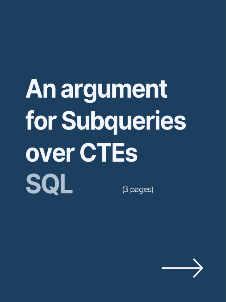Subqueries and CTEs | PDF