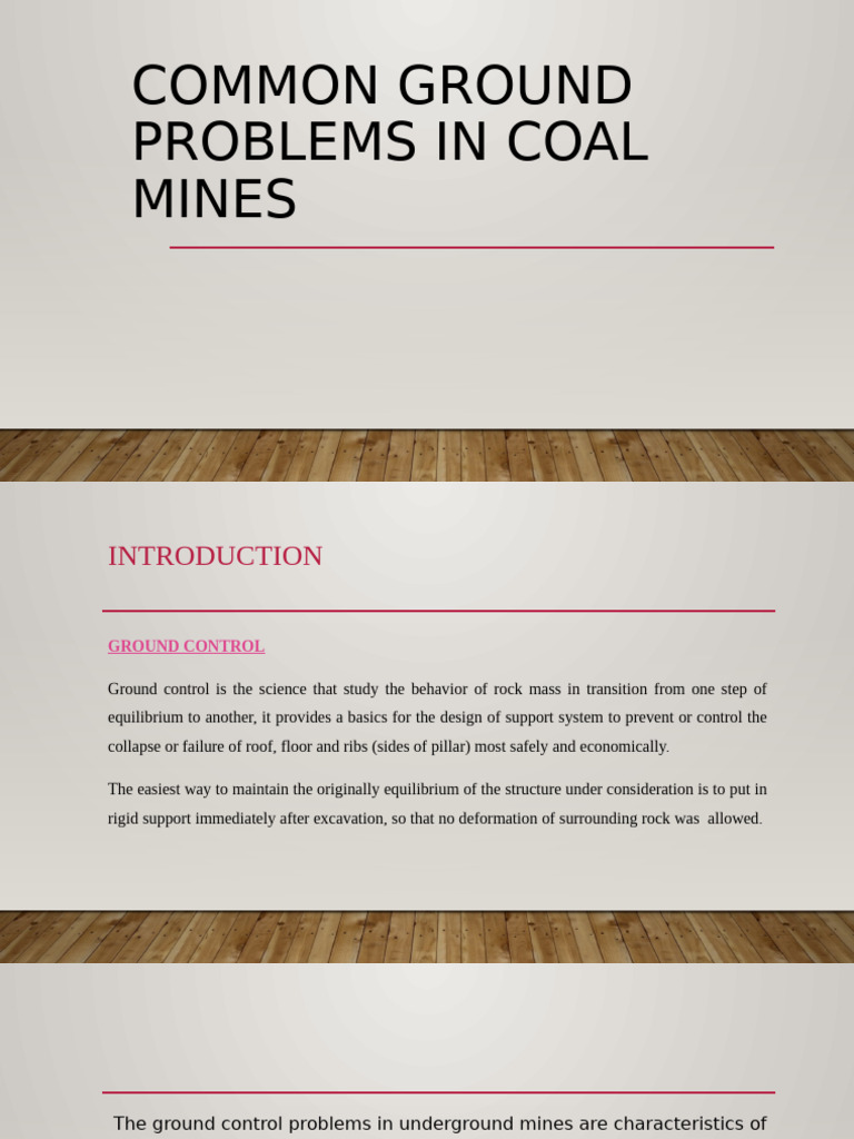 Common Ground Problems in Coal Mines | PDF | Column | Fracture