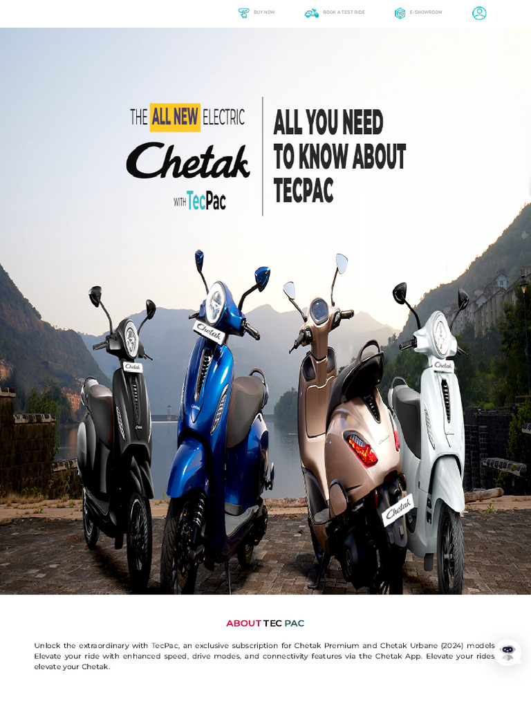 Chetak TECPEC - Smart Electric Scooter For You | PDF | Vehicles