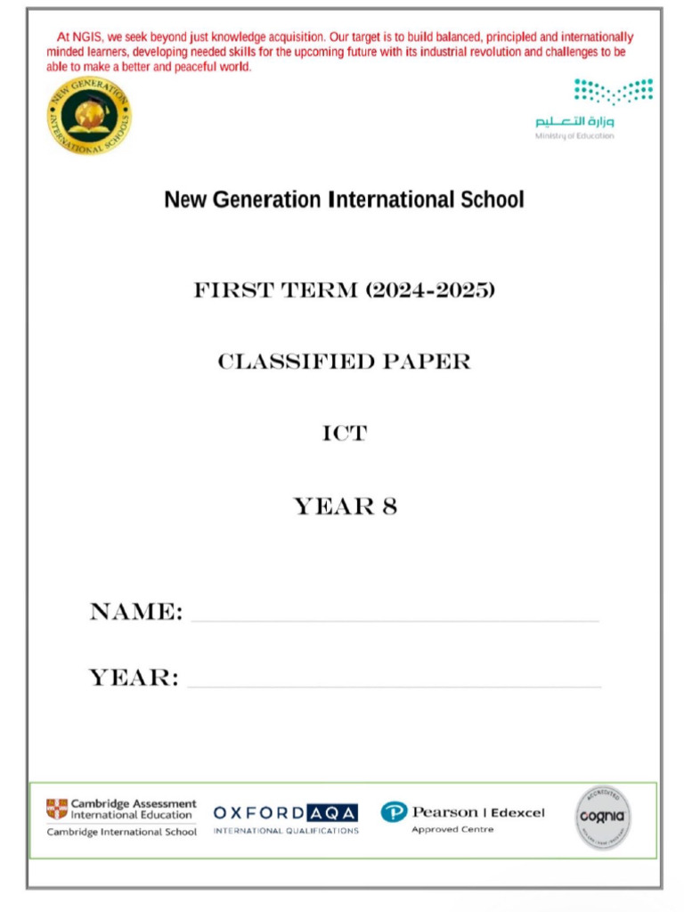 Ict Year 8 Ig Revision With Answers | PDF