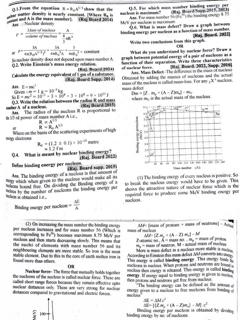 Nucleus Pyq | PDF | Atomic Nucleus | Nuclear Force