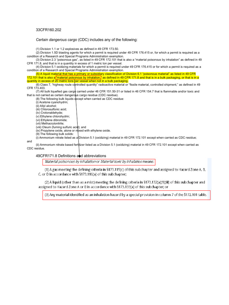 Certain Dangerous Cargo Regulations | PDF | Chemistry | Chemical Compounds