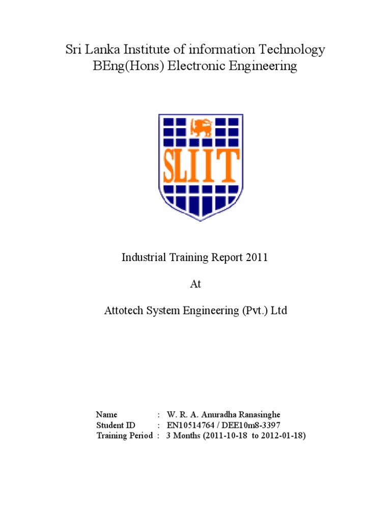 Anuradha Ranasinghe - Industrial Training Report | PDF | Programmable ...