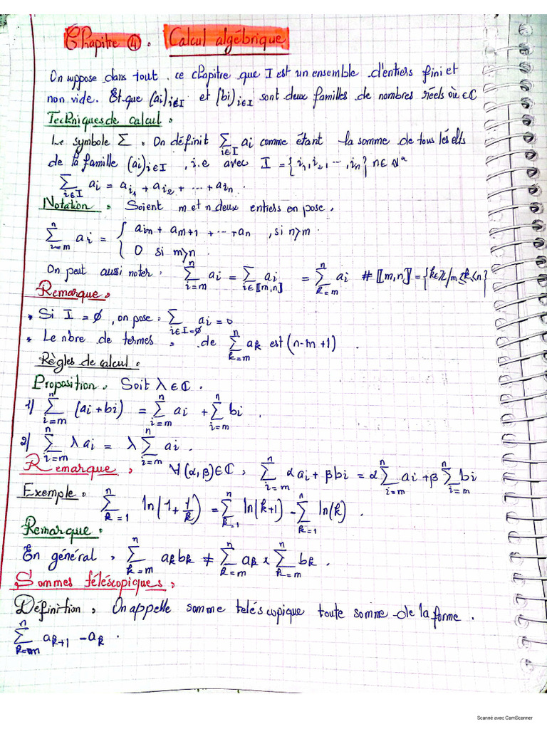 calcul algébrique | PDF