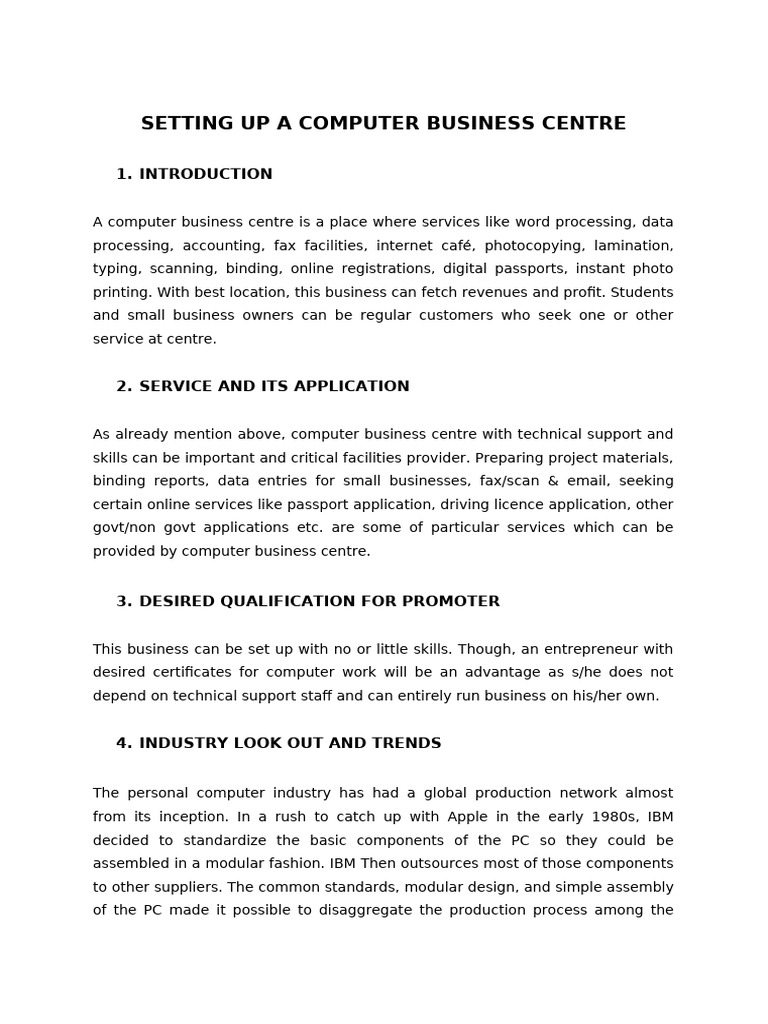Setting Up A Computer Business Center | PDF | Printer (Computing ...