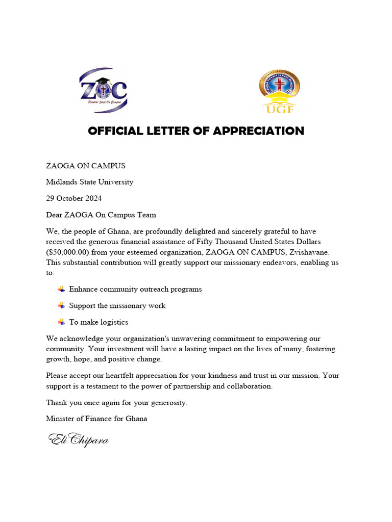 Ghana President's Appreciation For Missions | PDF