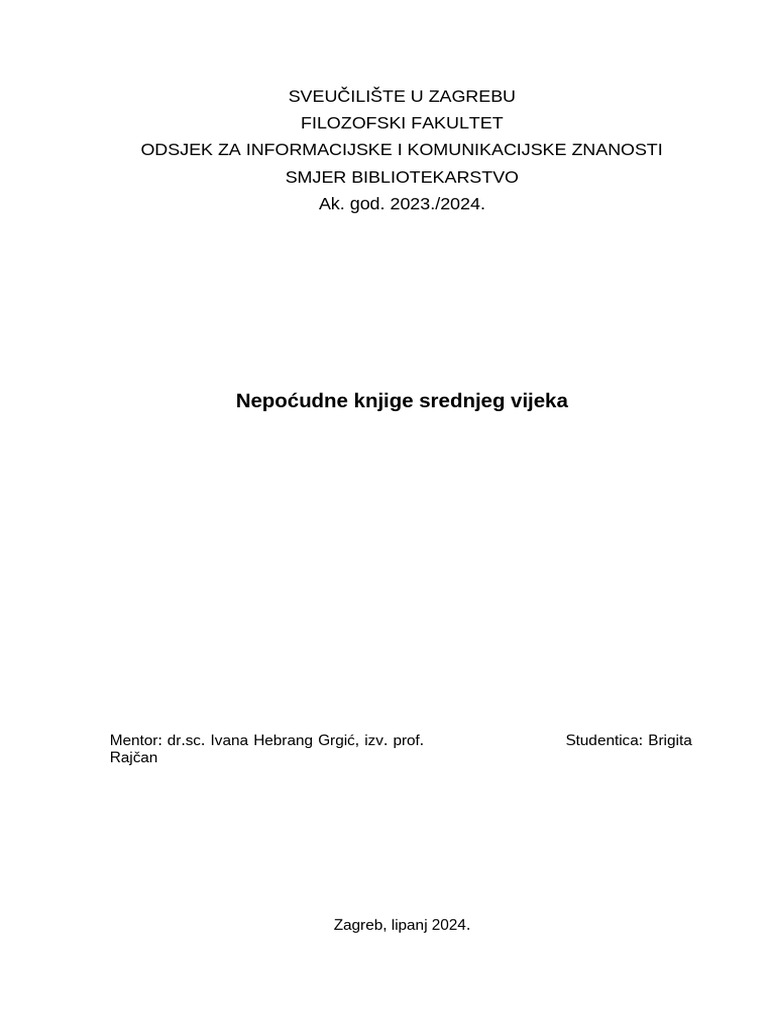 Nepoćudne Knjige U Srednjem Vijeku | PDF