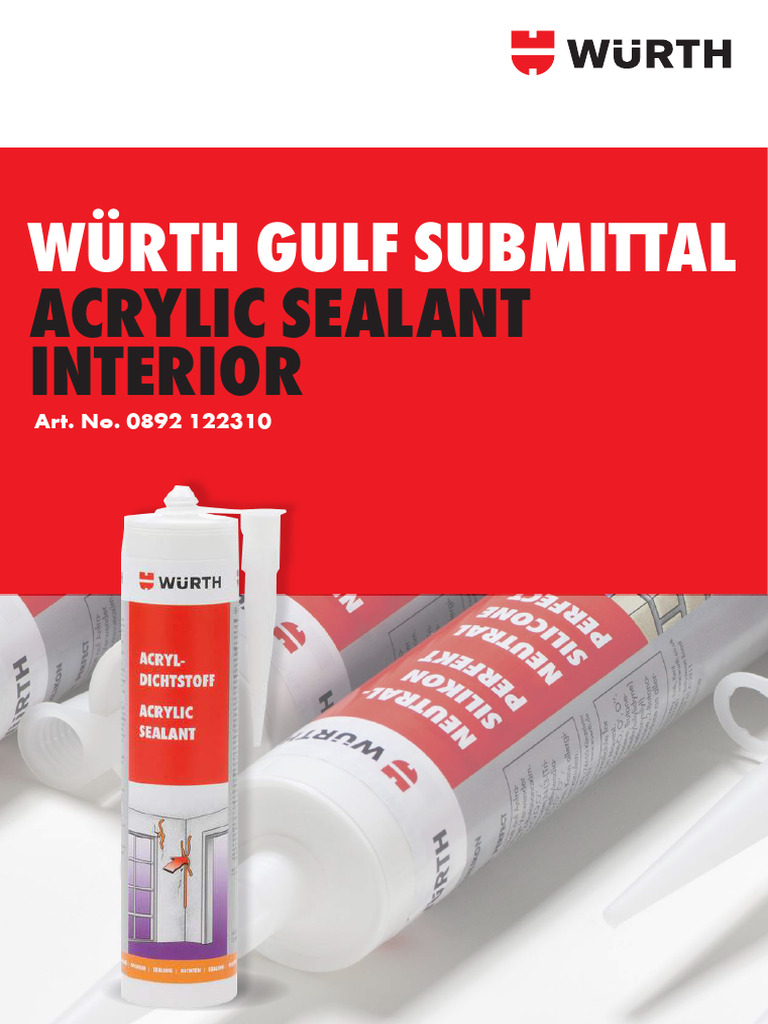 Submittal Wurth Acrylic Sealant 2023new | PDF | Silicone | Plaster