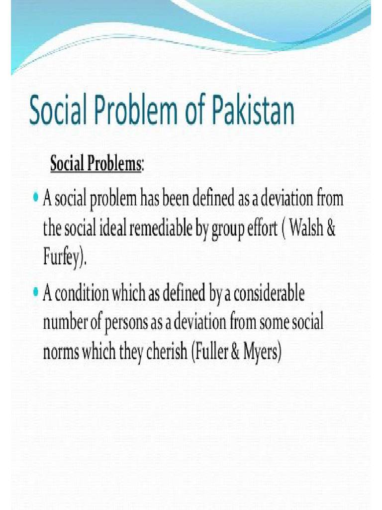 Major Social Problems of Pakistan | PDF