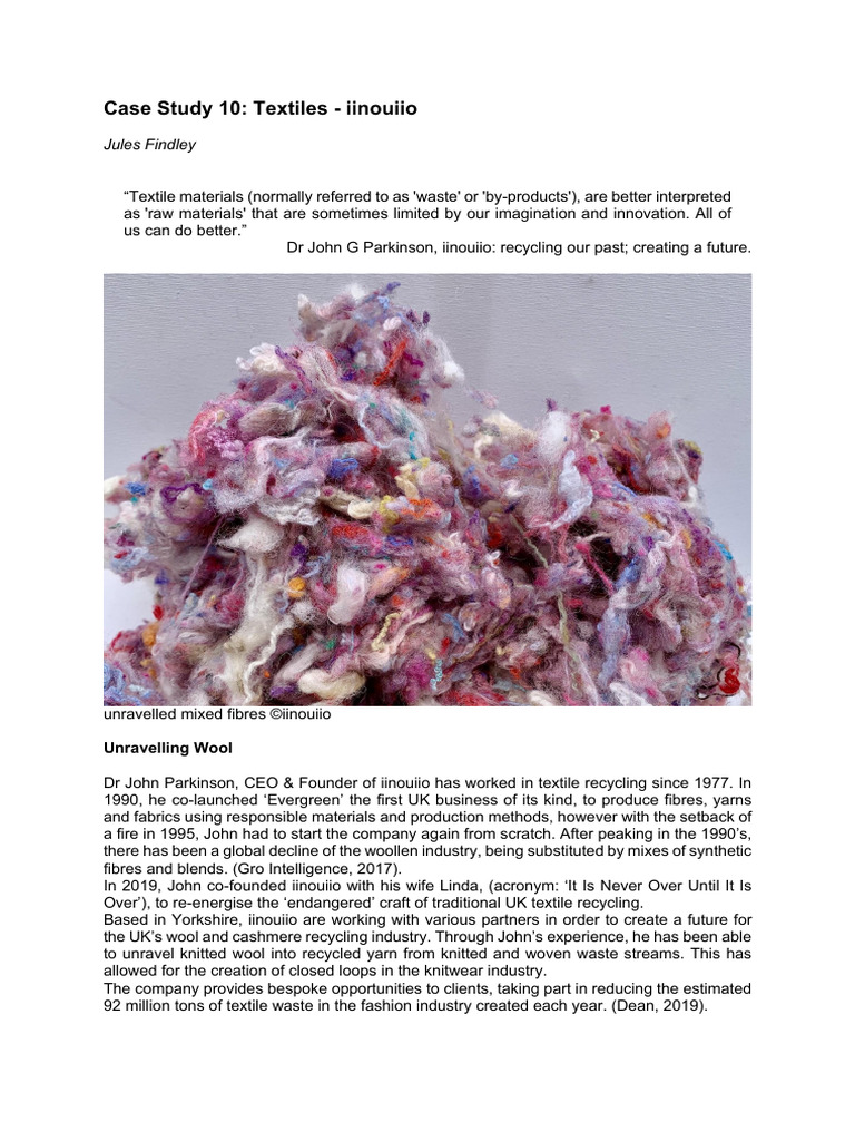 SMICI Case Study 10 Iinouiio | PDF | Textiles | Yarn
