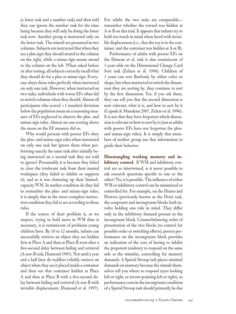 Executive Functions and Task Switching | PDF | Executive Functions | Brain