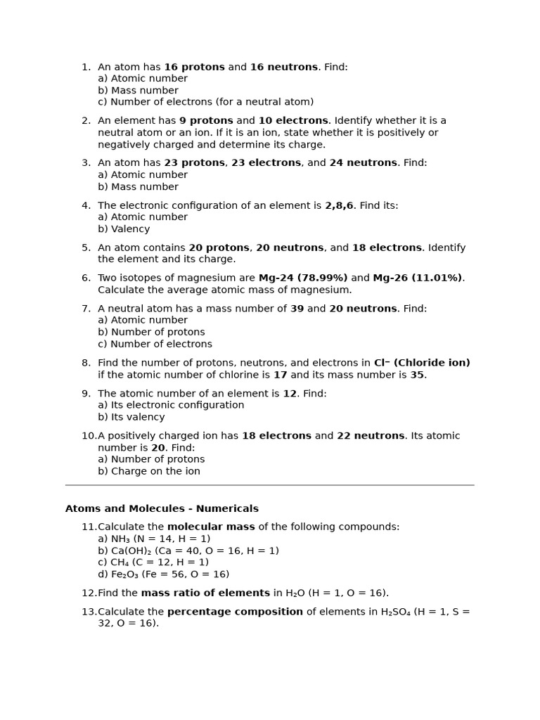An Atom Has 16 Protons and 16 Neutrons | PDF | Ion | Proton