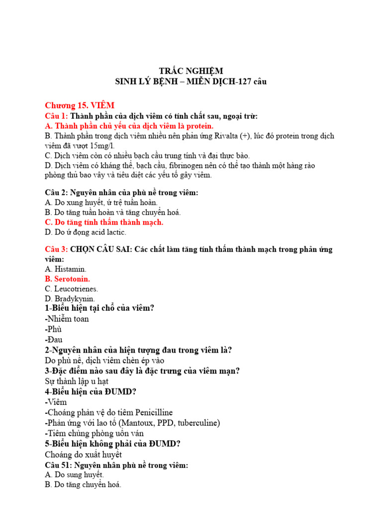 Trac Nghiem SLBMD - Thi Giua Ky - Gioi Han Lai | PDF