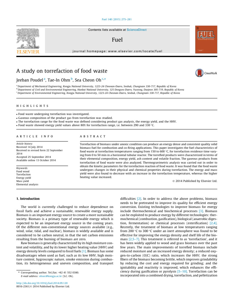 A_study_on_torrefaction_of_food_waste | PDF | Energy Development ...