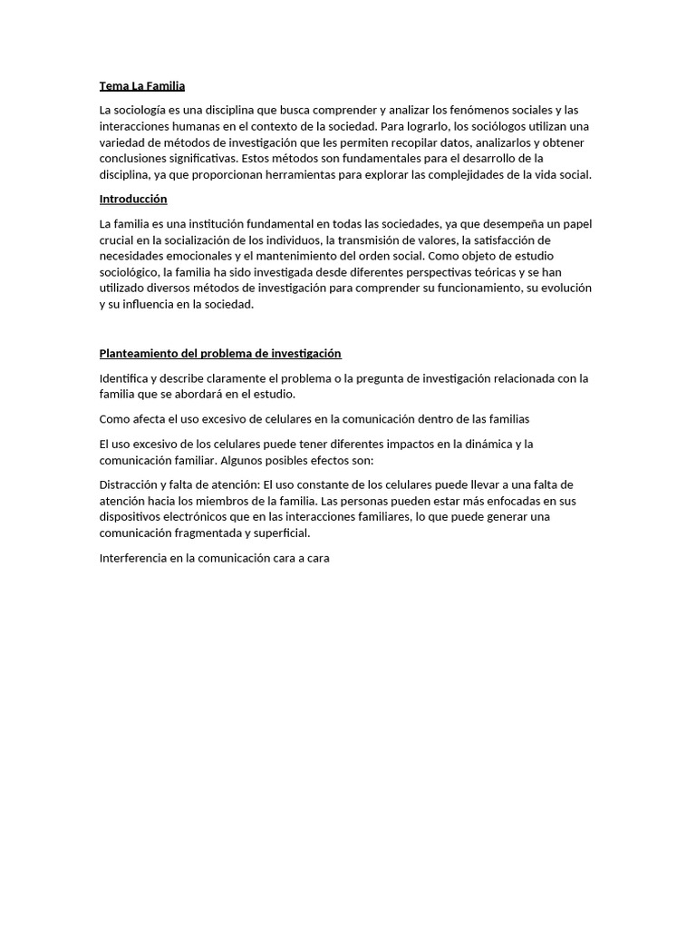 Tema La Familia | PDF