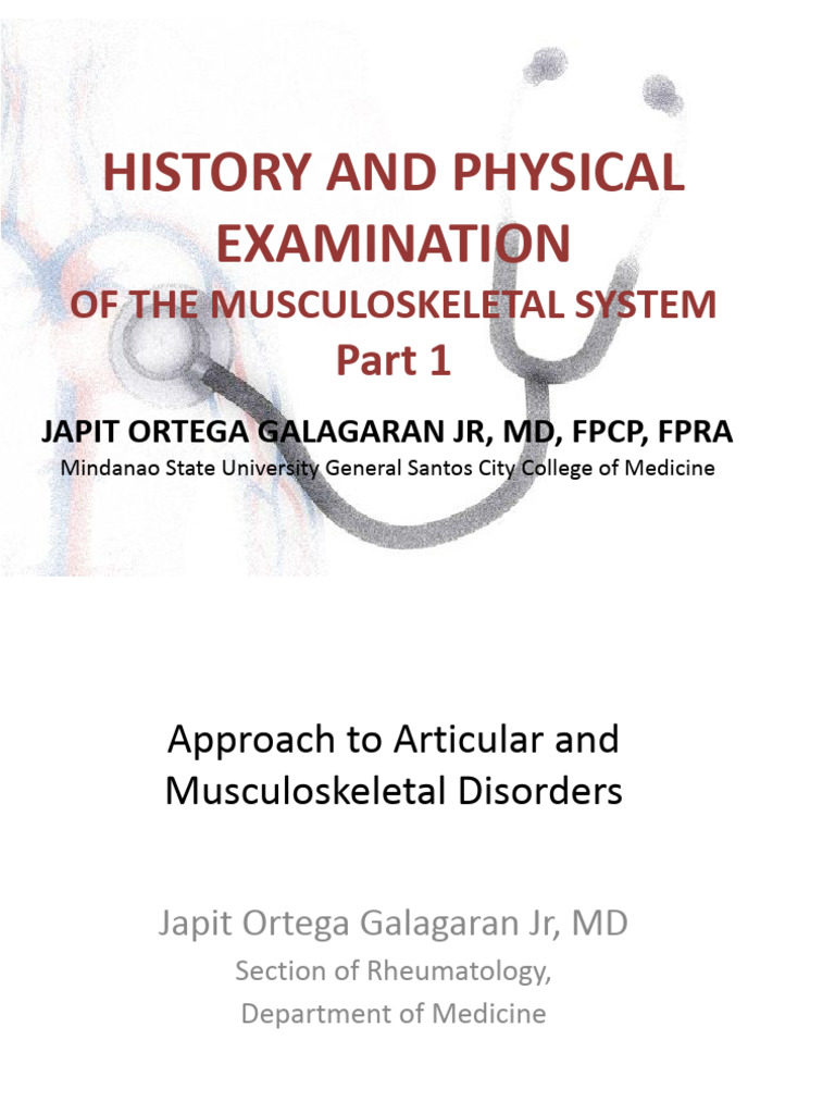 Musculoskeletal System Examination Guide | PDF | Knee | Human Leg