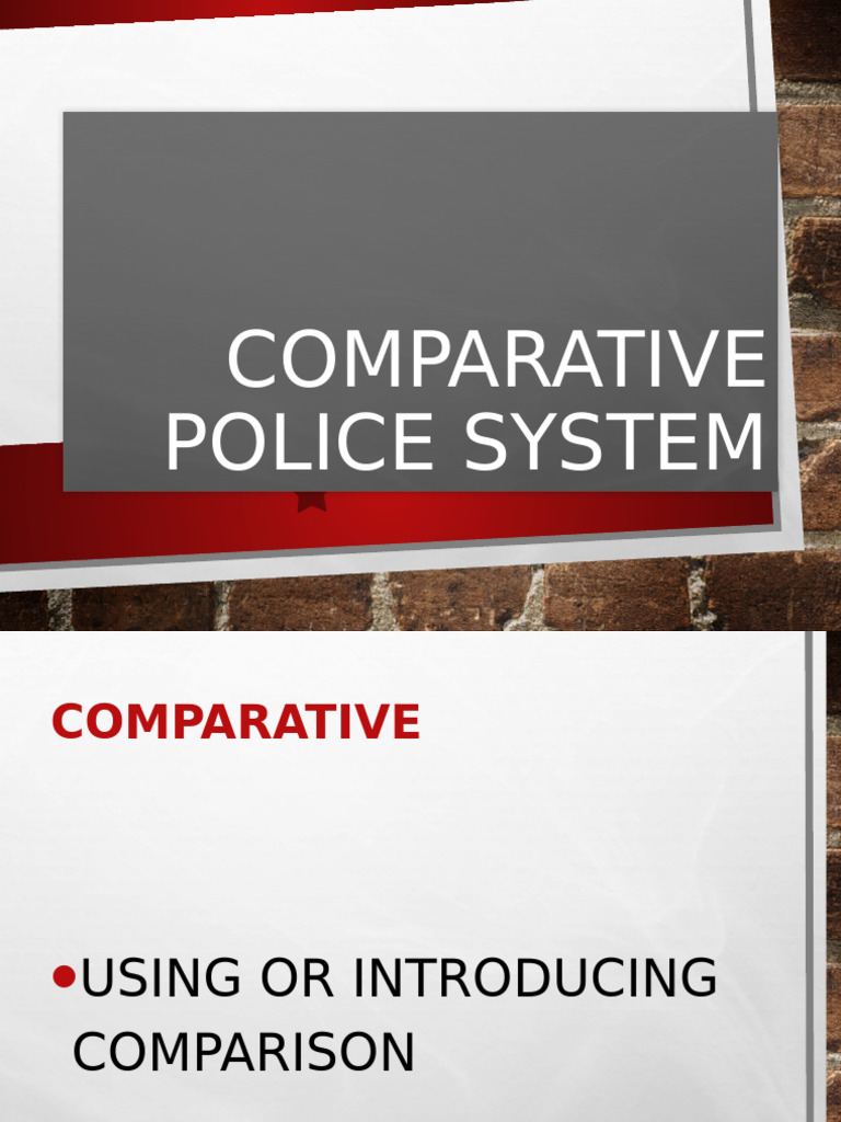 Comparative Model Policing | PDF | Crimes | Crime & Violence