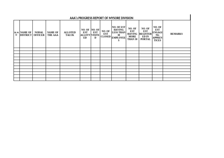 AAA Progress Report FORMAT | PDF