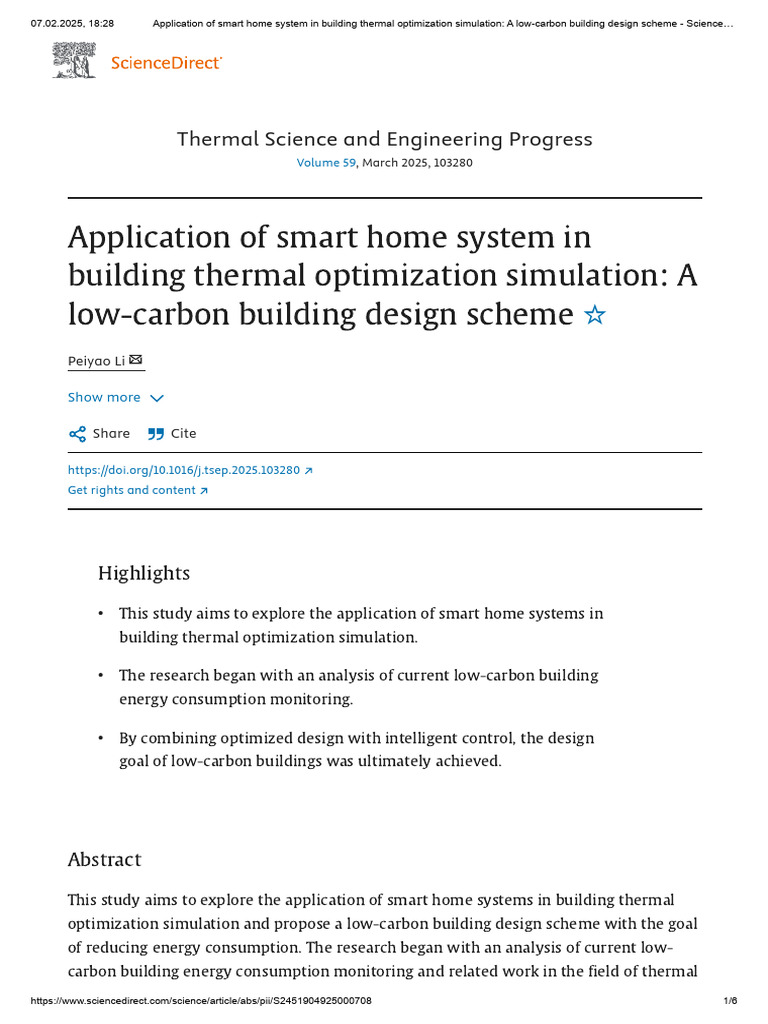 Smart Home Systems for Low-Carbon Buildings | PDF | Energy Conservation ...