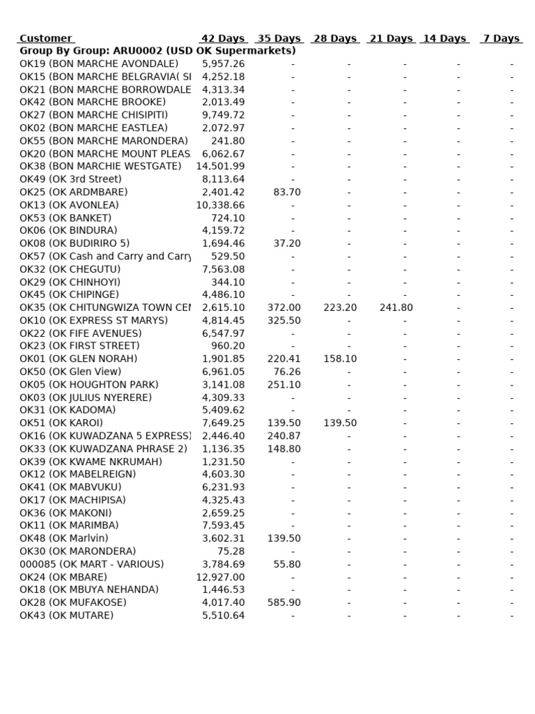 Accounts Receivable Age Analysis - 20250210 - 142358 | PDF