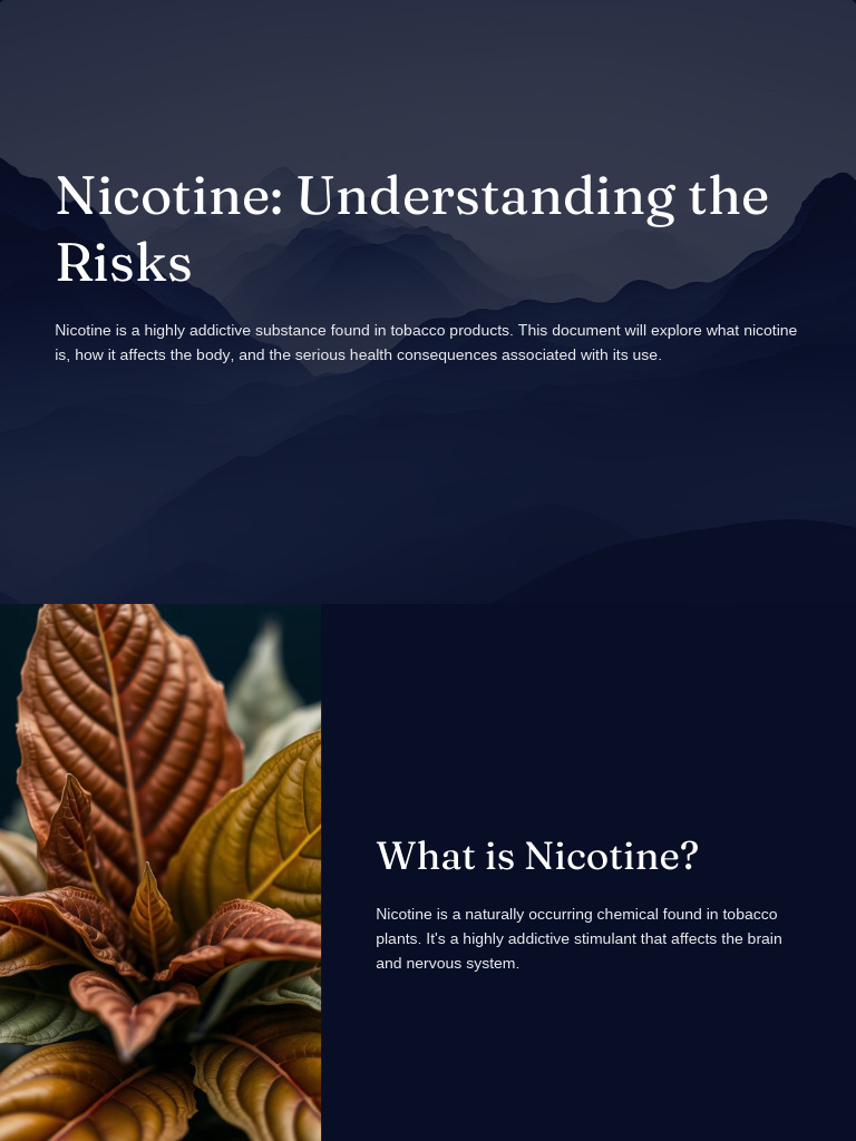 Nicotine Understanding The Risks PDF | PDF | Nicotine | Tobacco Smoking