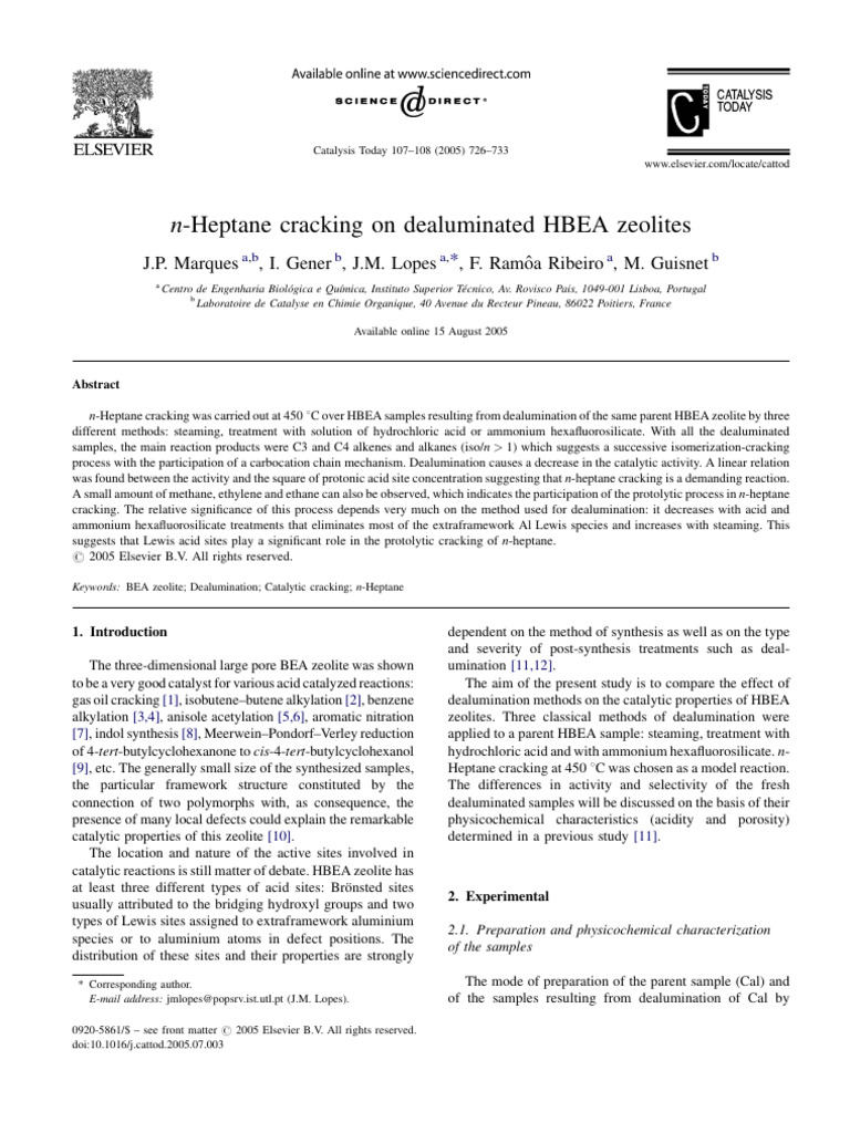 heptane cracking | PDF | Acid | Cracking (Chemistry)