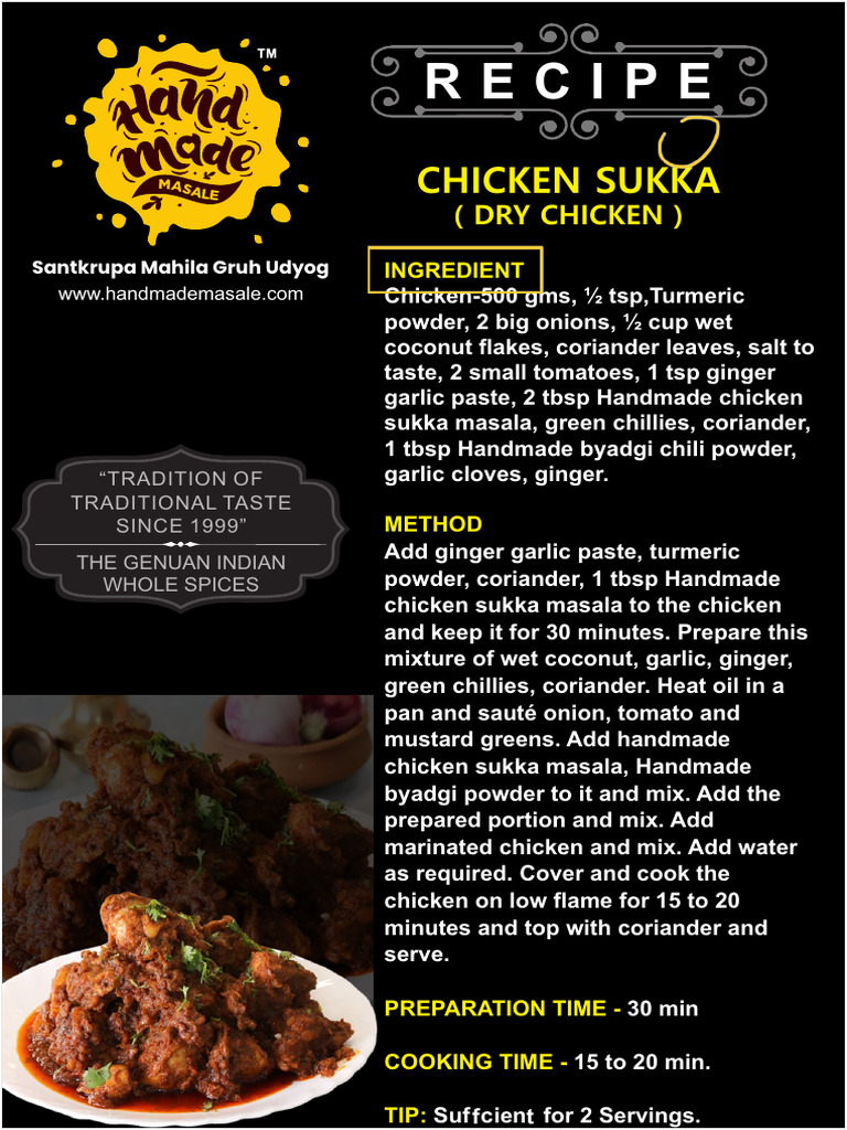Authentic Chicken Sukka Recipe | PDF