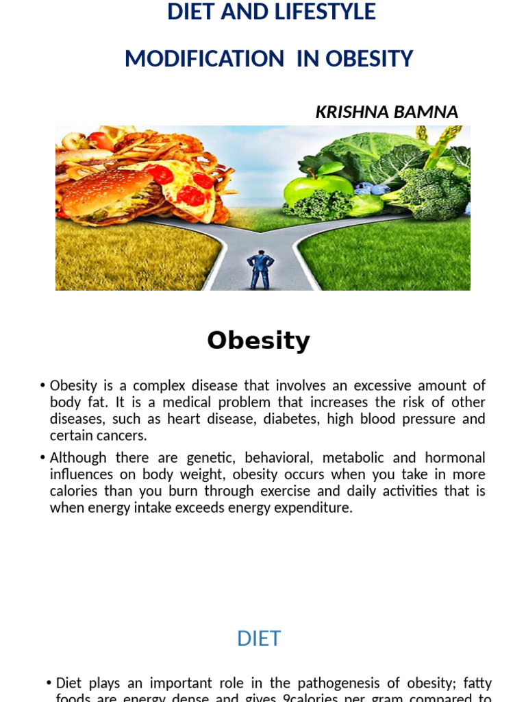 Diet and Lifestyle Modification in Obesity | PDF | Fat | Cooking Oil