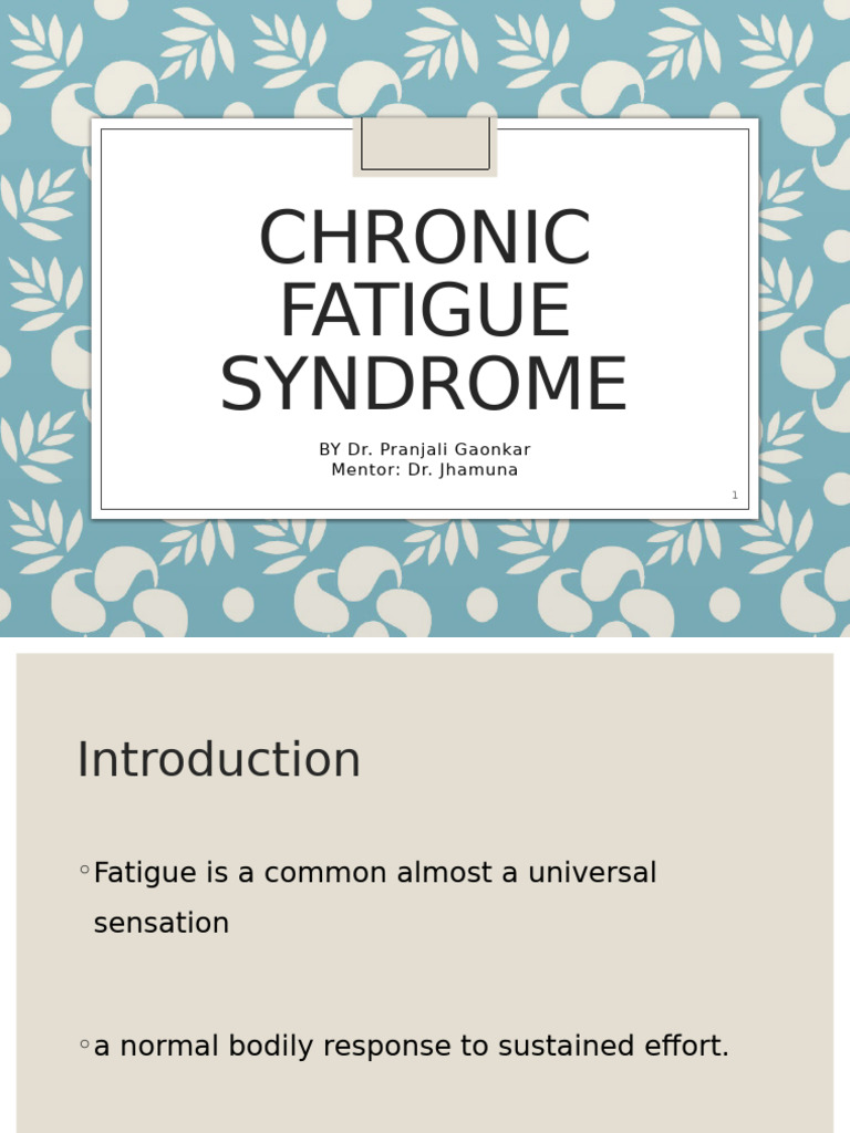 Chronic Fatigue Syndrome Pdf Clinical Medicine Medicine