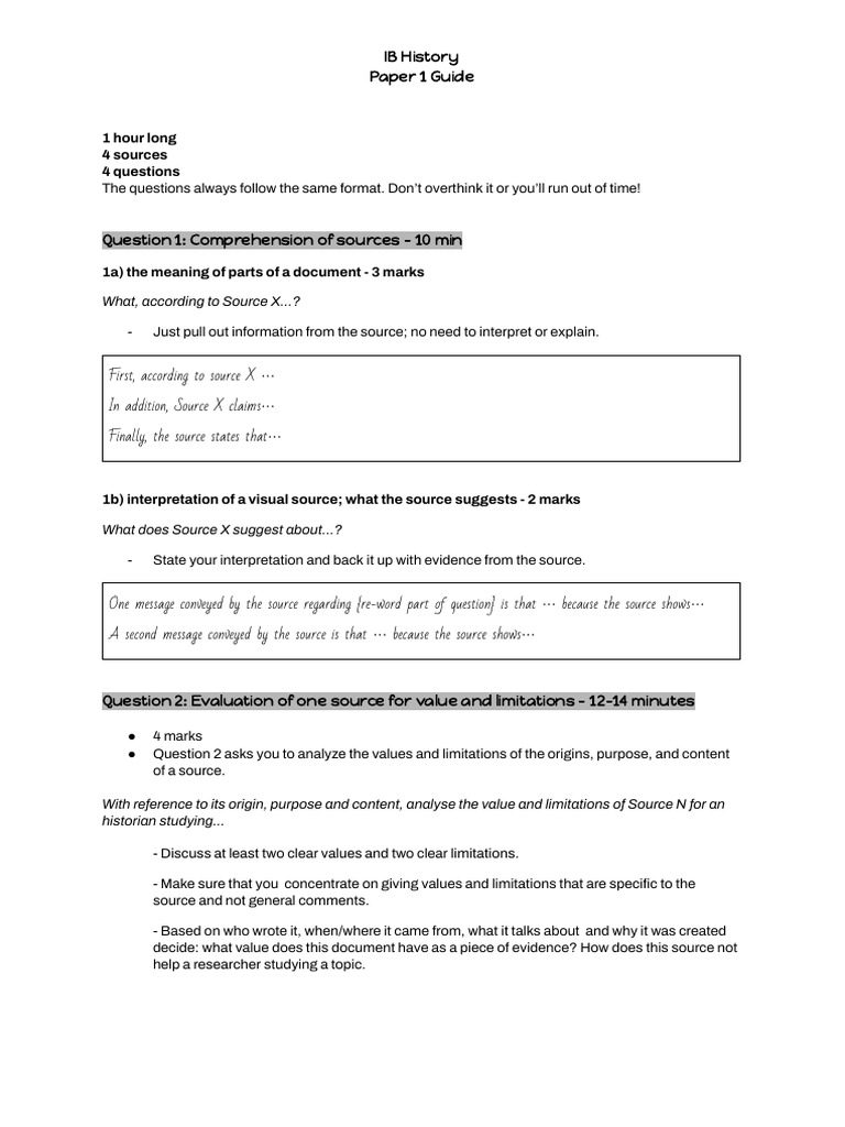 IB History P1 Guide | PDF | Propaganda | Cognition