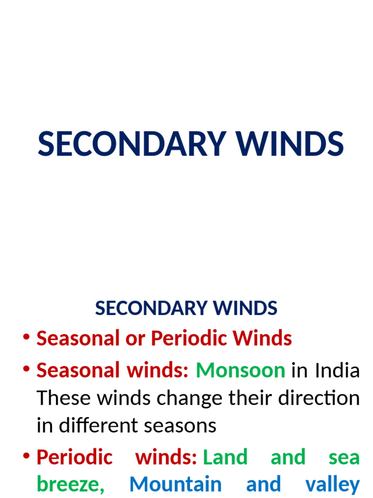 Understanding Secondary Winds | PDF | Monsoon | Wound