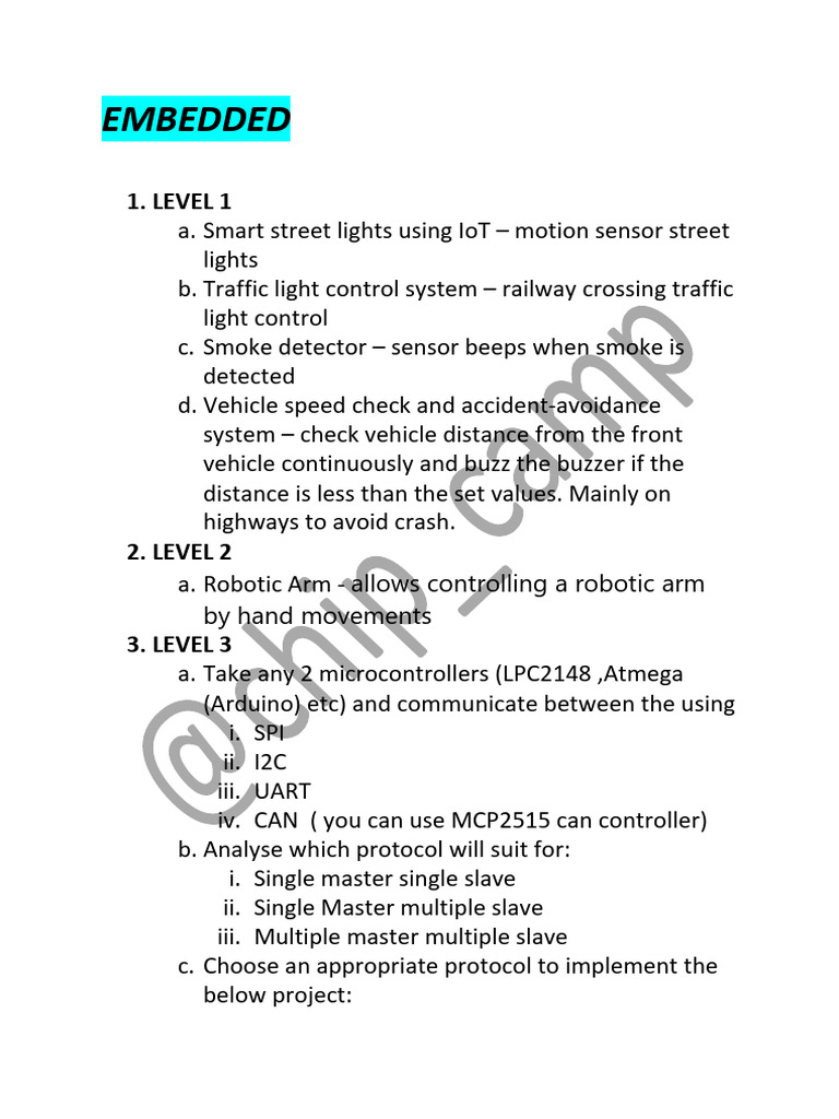 Embed Projects For Placement | PDF