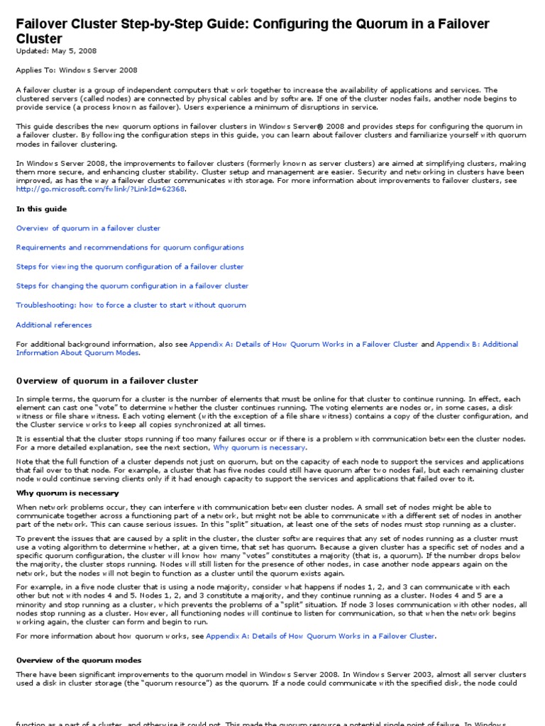 Failover Cluster Step | PDF | Computer Cluster | Replication (Computing)