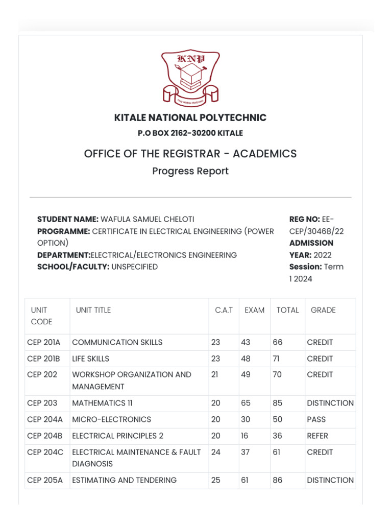 Kitale National Polytechnic | PDF | Educational Stages