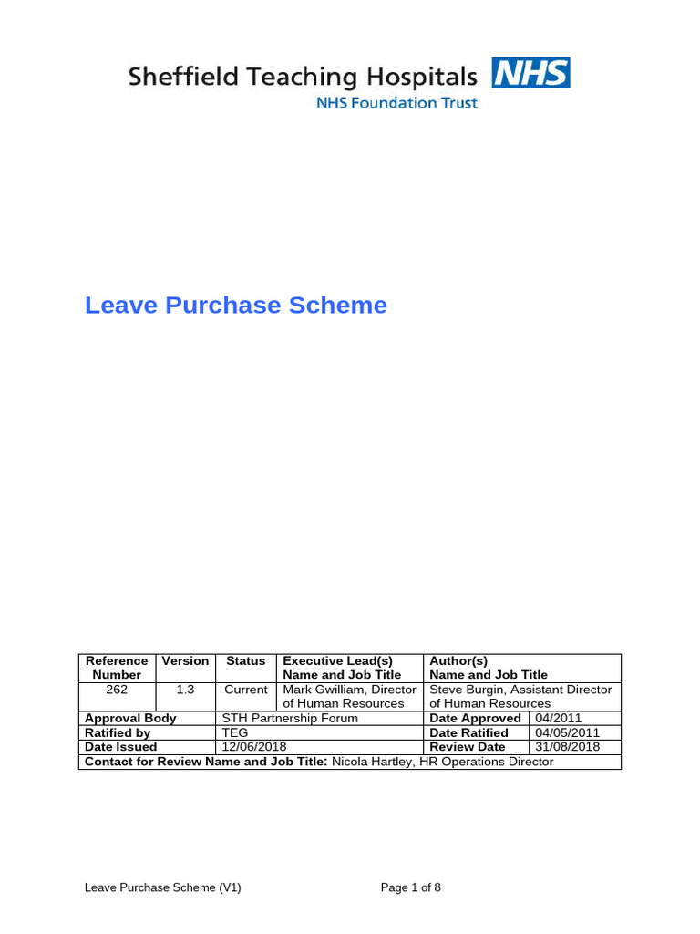 Leave Purchase Scheme | PDF | Employment | Salary