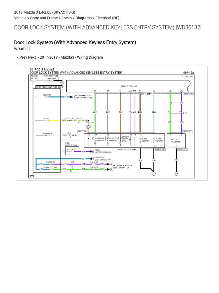 Door Lock System (With Advanced Keyless Entry System) (WD36132) (Locks) | PDF