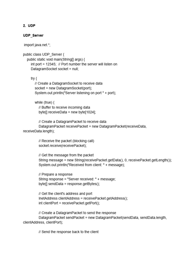DC UDP Exp1 - 250206 - 091950 | PDF | Port (Computer Networking) | Networking Standards