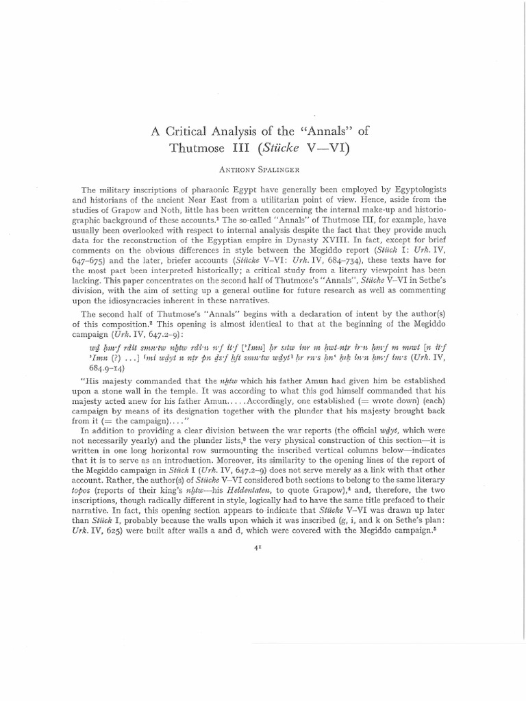 Annals of Thutmose III | PDF